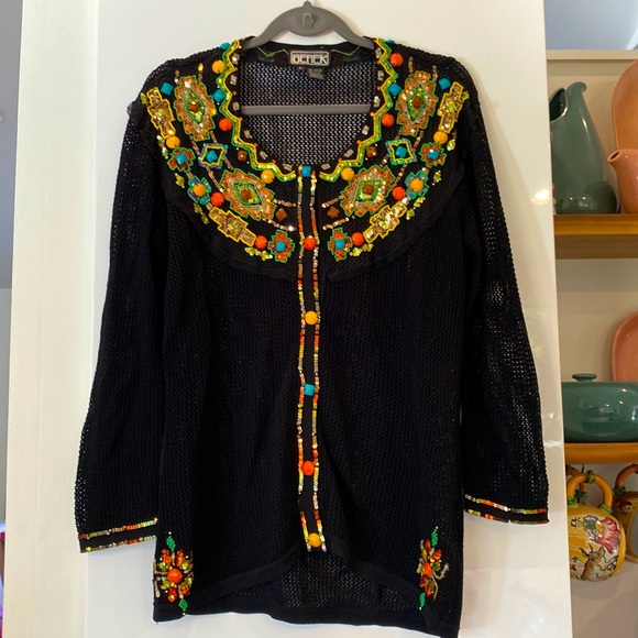 berek | Sweaters | Berek Vintage Retro Beaded Embellished Cardigan ...